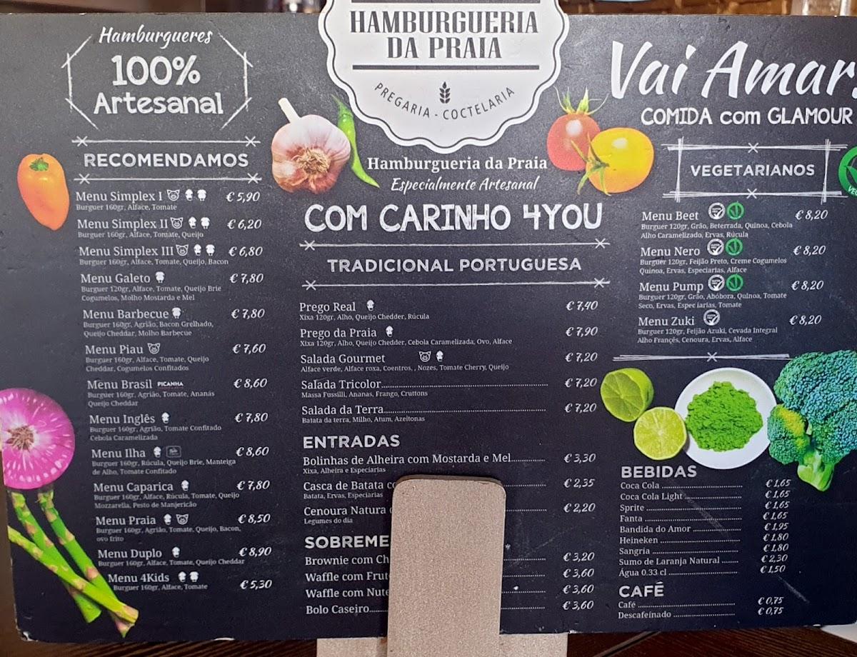 Menu em Hamburgueria da Praia - Costa da Caparica restaurante, Costa da ...