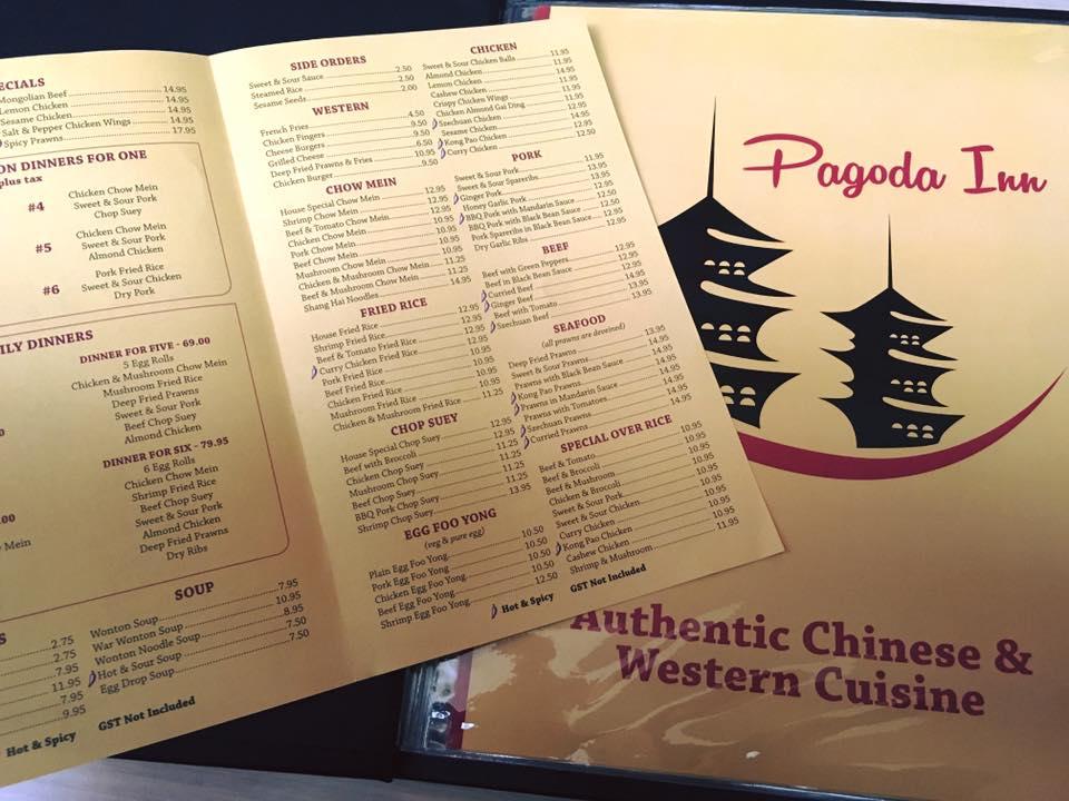 Menu at Pagoda Inn Restaurant, Lumby
