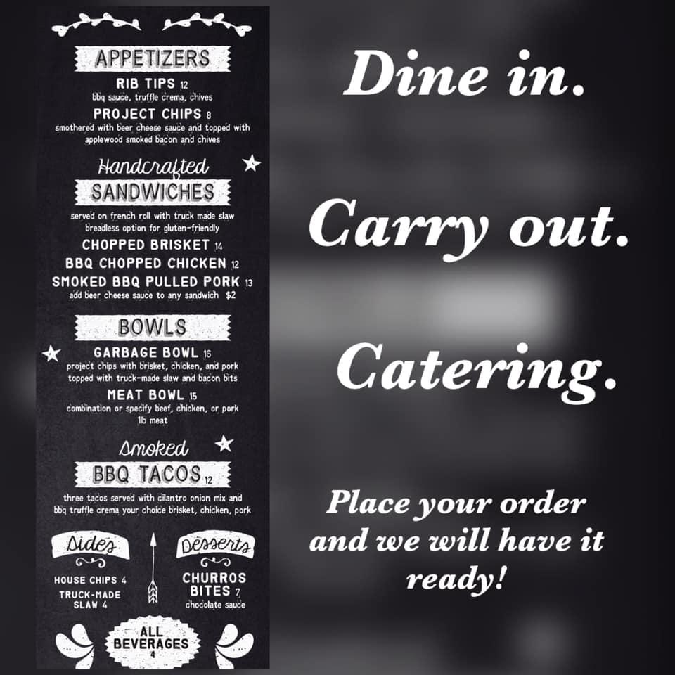 Menu at Project BBQ, Las Vegas