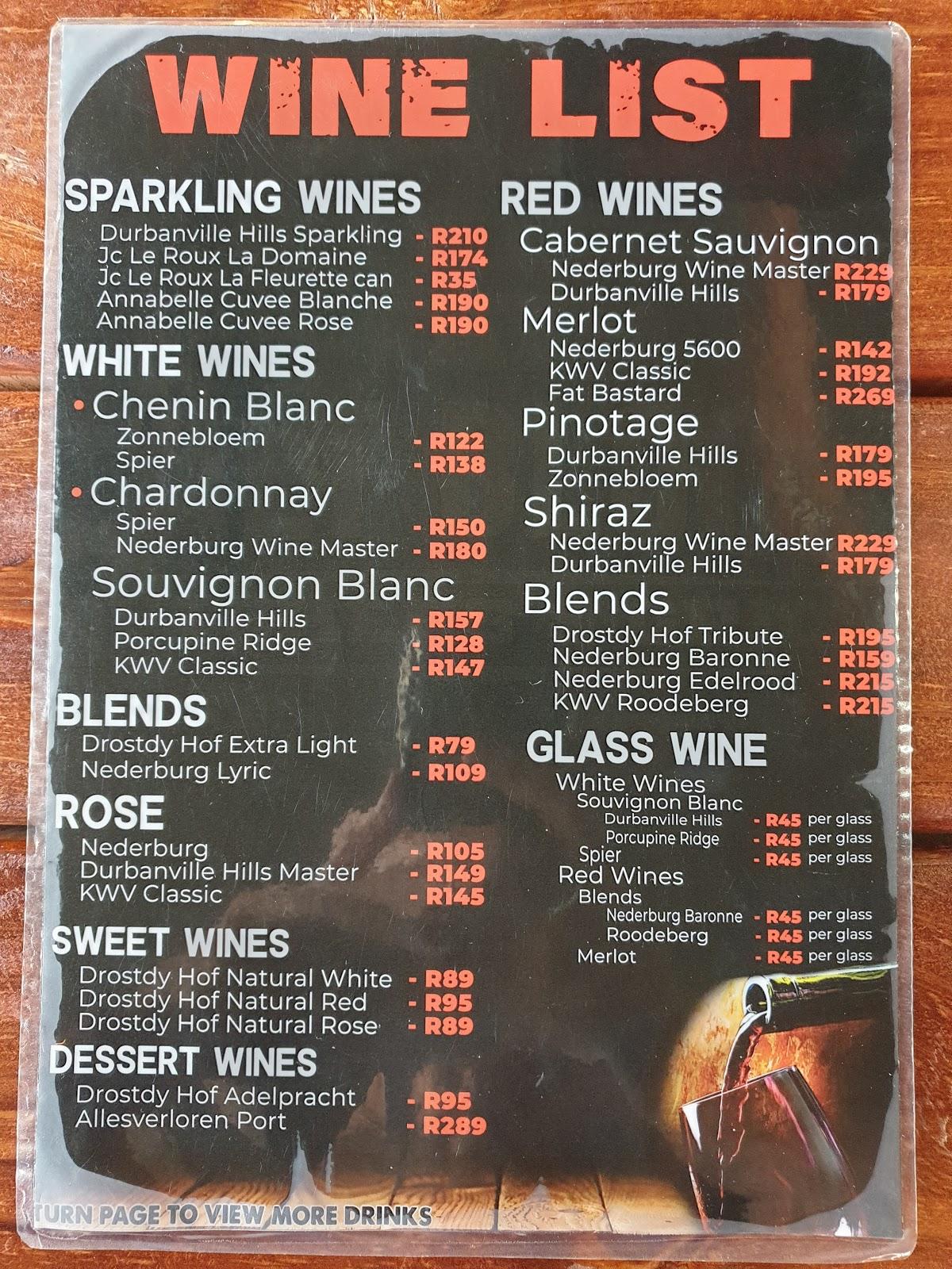Menu at The Salt Block Butchers & Grill restaurant, Bloemfontein ...