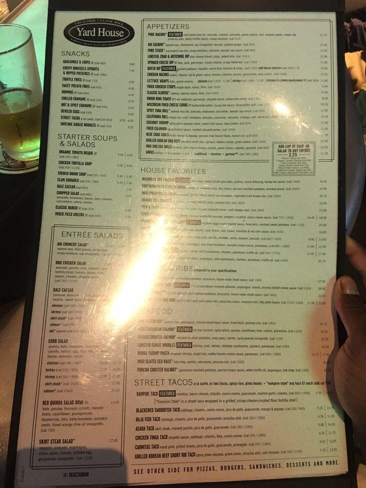 Menu at Yard House pub & bar, Atlanta, 825 Battery Ave SE #320
