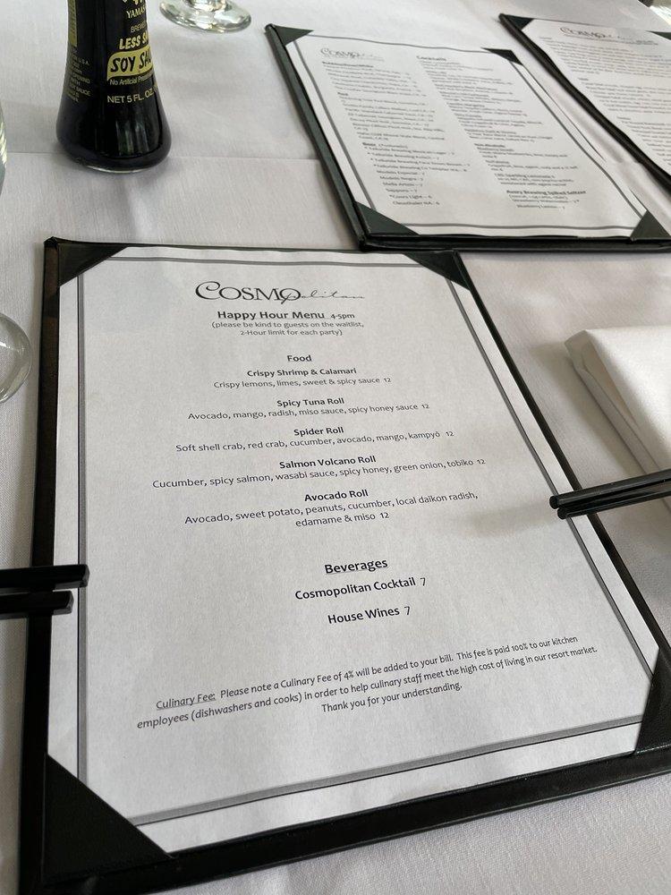Carta de Cosmopolitan Restaurant, Telluride