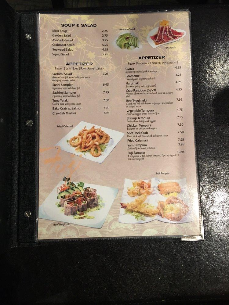 Menu at Fuji Japanese Steakhouse, Chubbuck