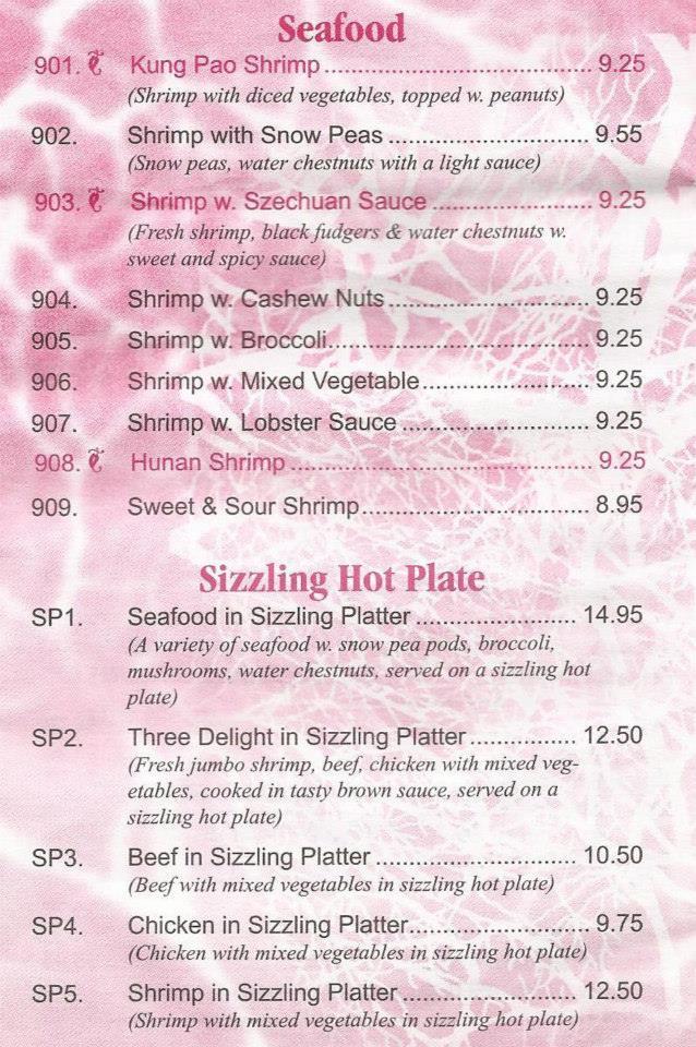 Menu at New ming tree restaurant, Crawfordville