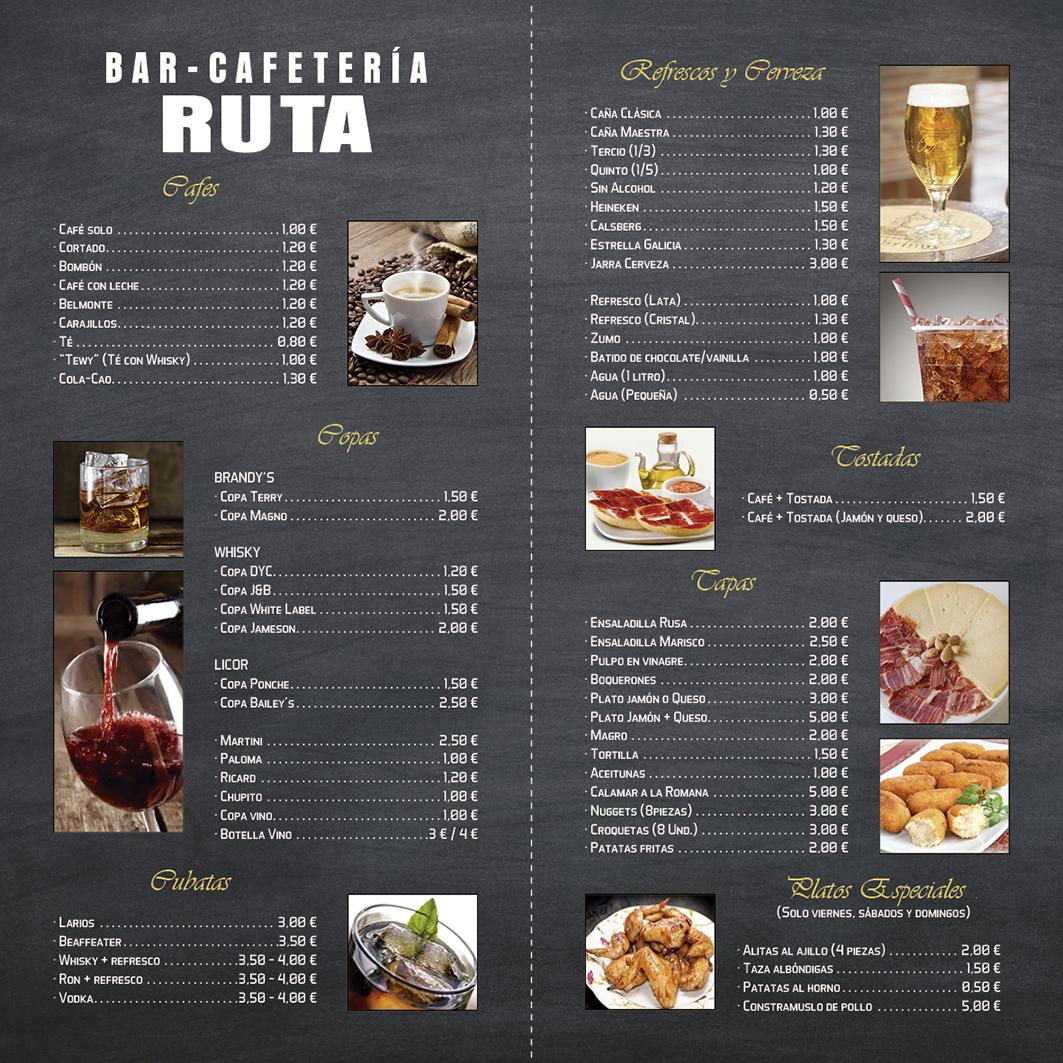 Menu at Bar - Cafetería Ruta, Redován