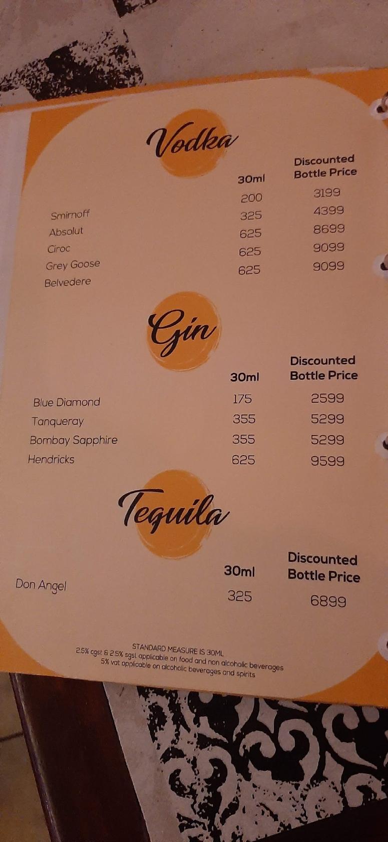 Menu at Gold Coins VegX, Mumbai
