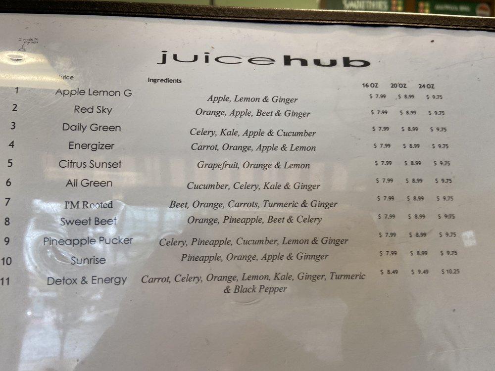 Menu at Juice Hub pub & bar, Rahway