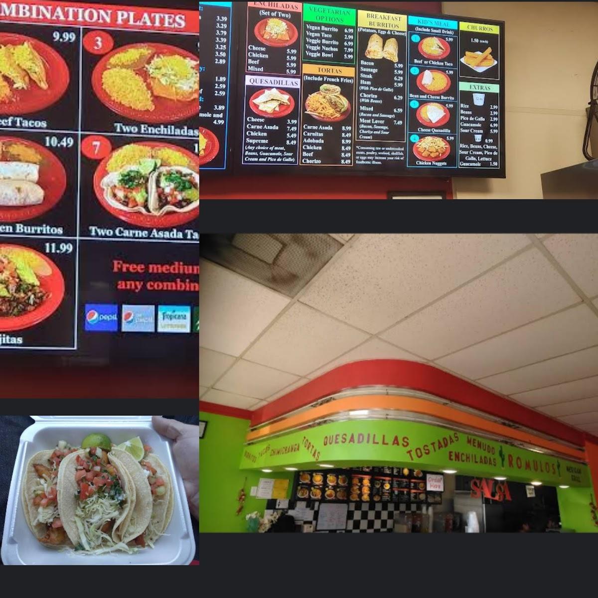 Menu at Romulo's Mexican Grill restaurant, Sutherlin