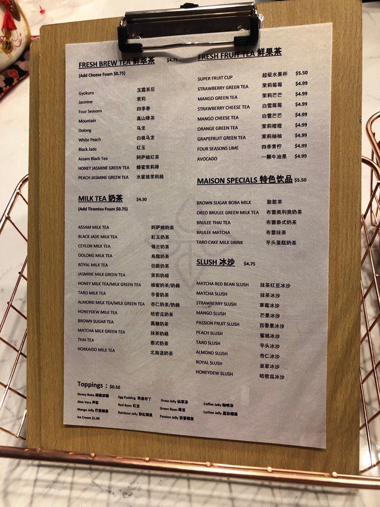Menu at Tea Maison pub & bar, Las Vegas, Spring Mountain Rd Suite# 108