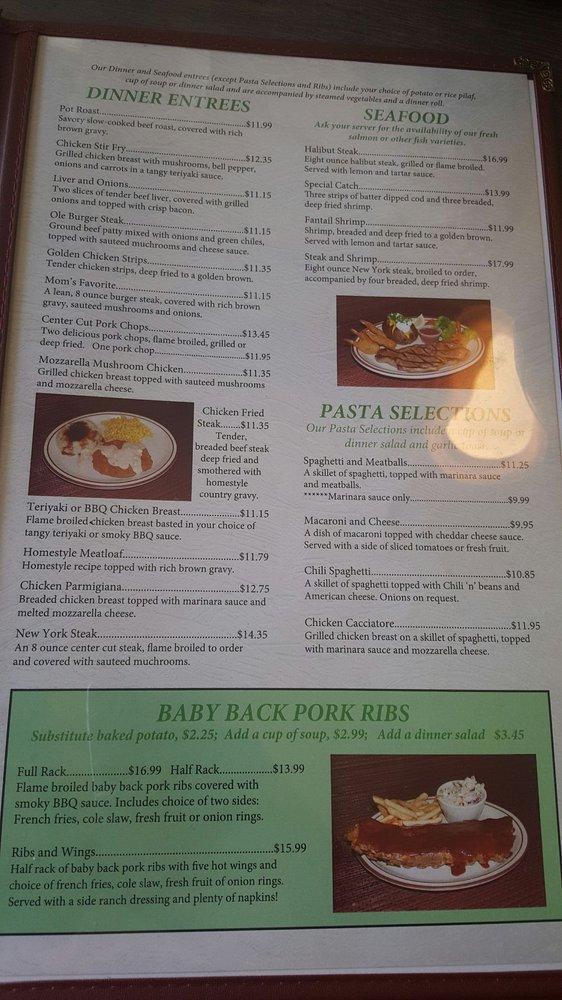 Menu at Fiddler's Restaurant, San Fernando