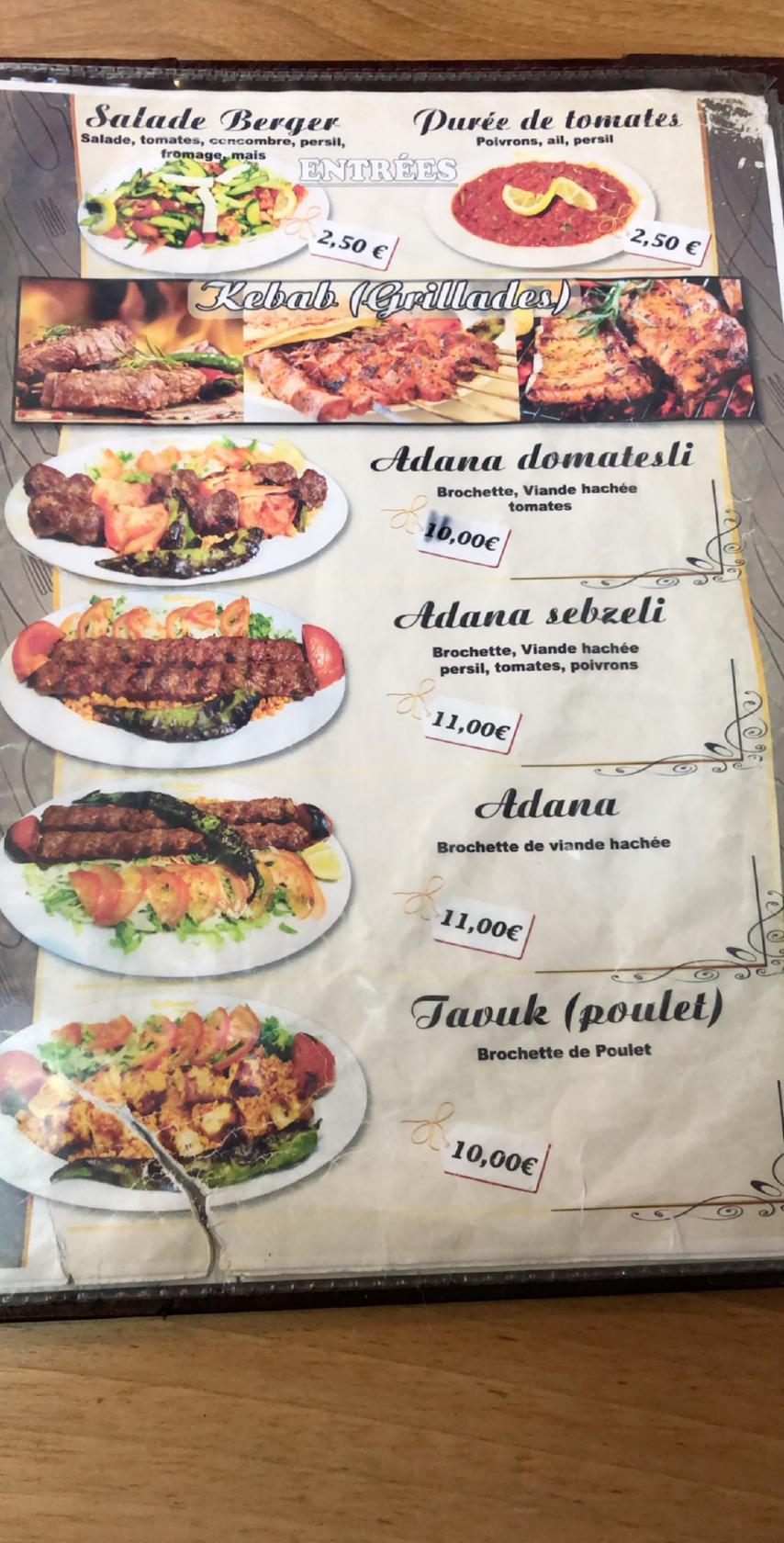 Menu au Restaurant Zeugma Chez Ali, Arnouville, 11 Rue Jean Jaurès