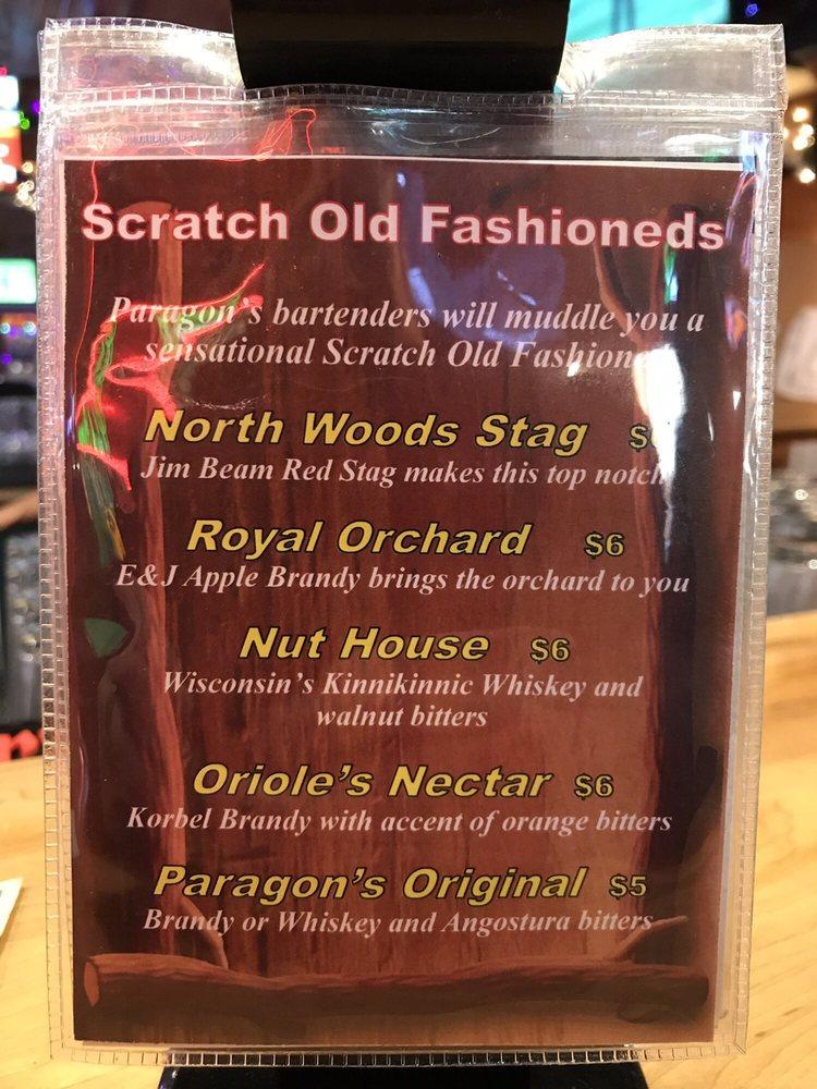 Menu at Club Paragon, Milwaukee