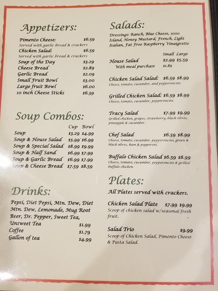 Menu at Grumpy's Pizza pizzeria, Arab