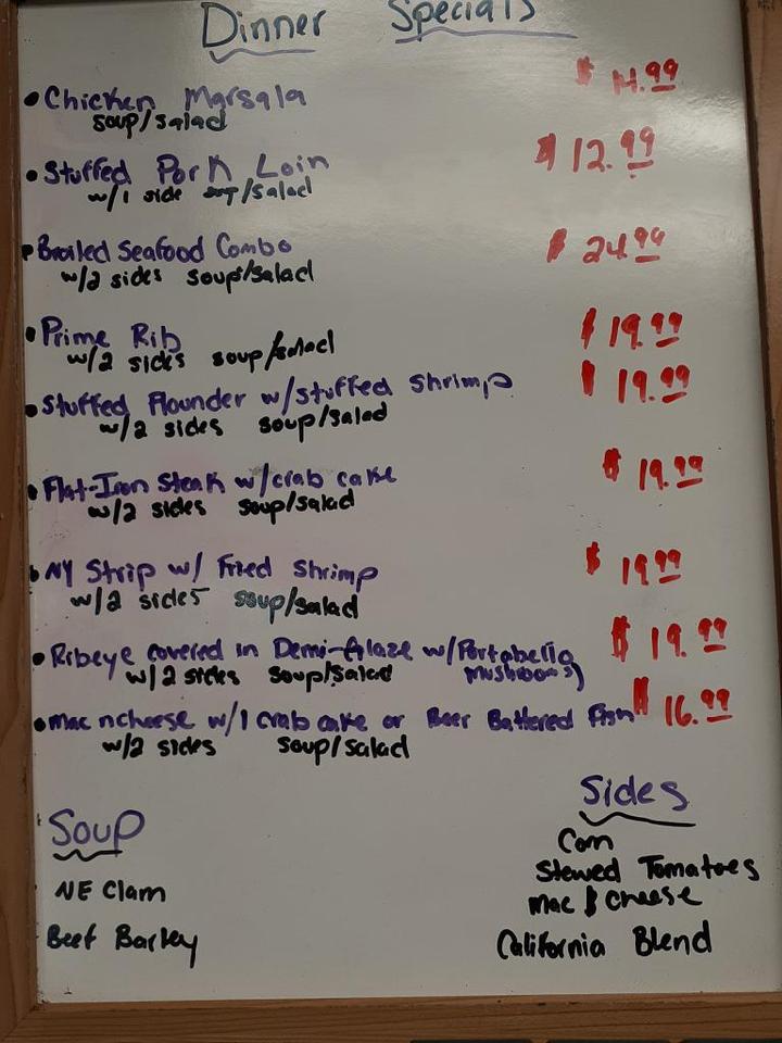 Menu at North East Family Restaurant, North East