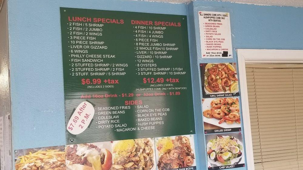 Carta del restaurante Captain La Fish & Chicken, Bossier City, E Texas ...