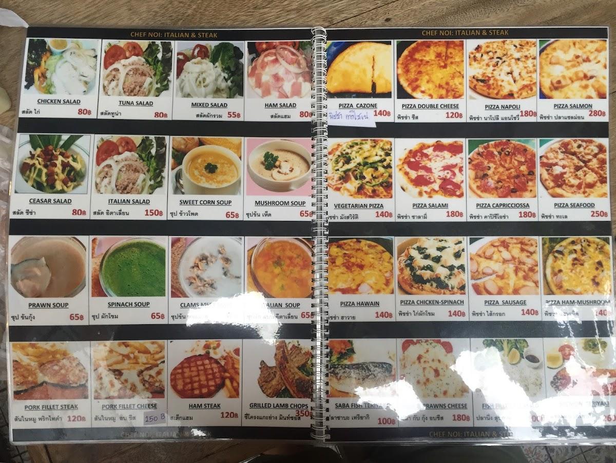 Carta del restaurante เชฟน้อย สเต็ก อิตาเลี่ยน - Chef Noi, Bangkok