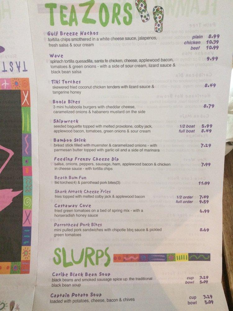 Menu at Flamingo Row restaurant, Paducah