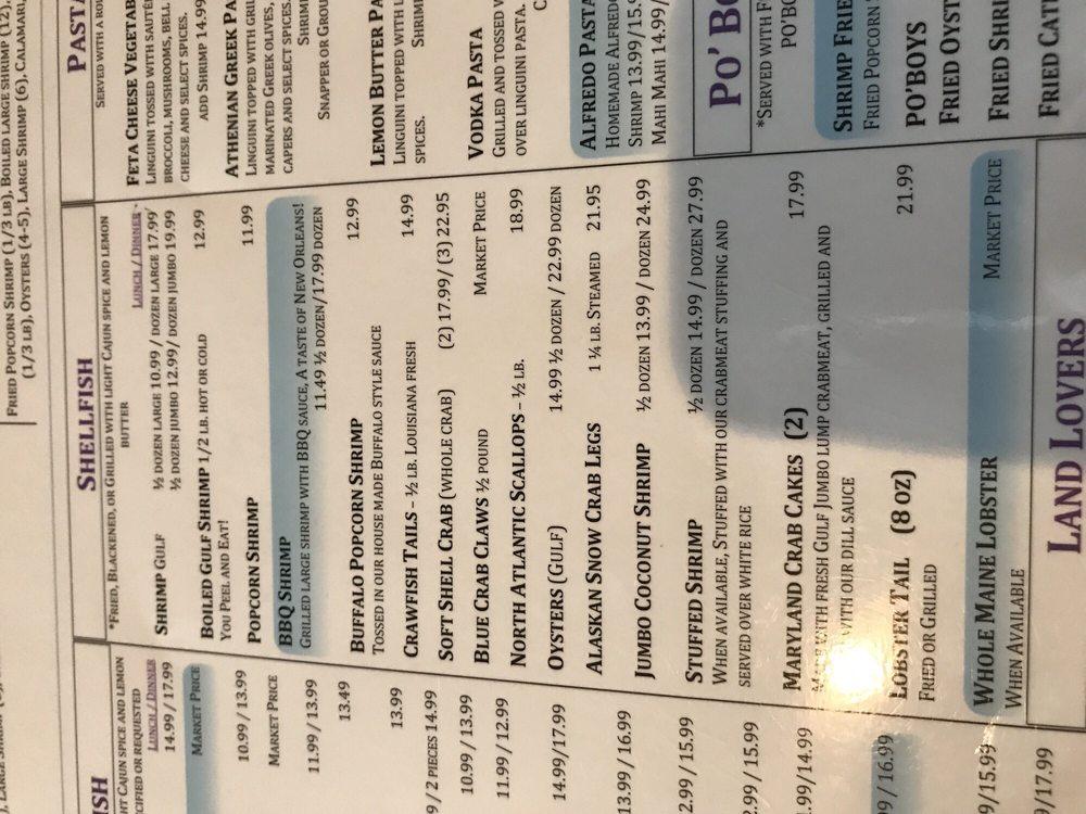 Menu at The Fish Market Restaurant, Birmingham, US-31