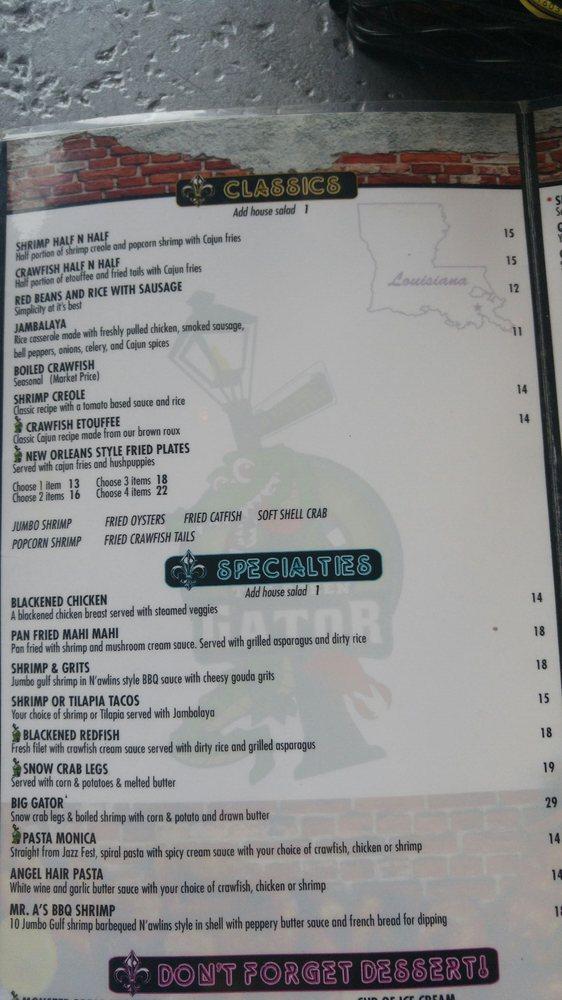 Menu at The Green Gator Frisco pub & bar, Frisco