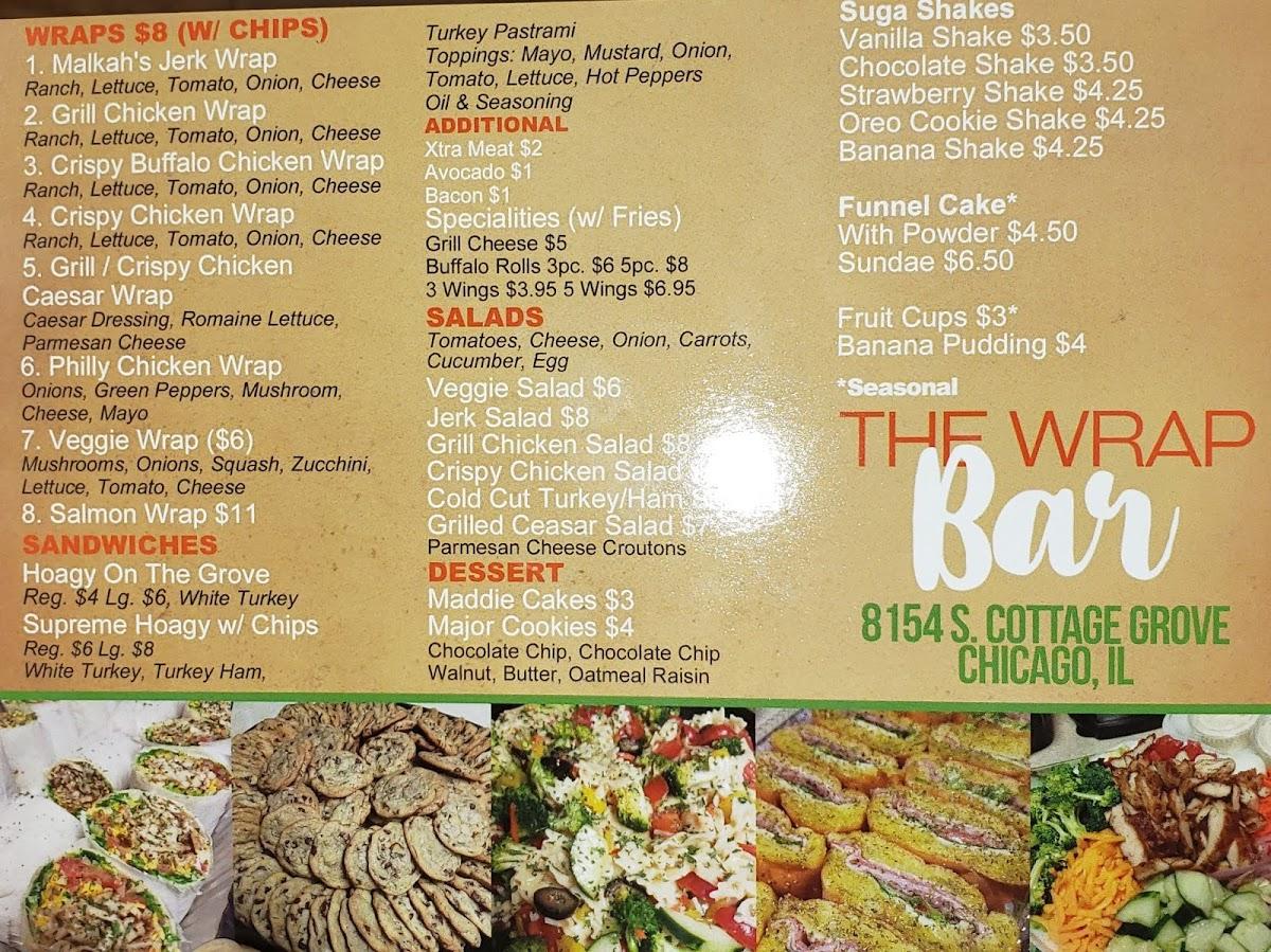 Menu at The Wrap Bar, Chicago