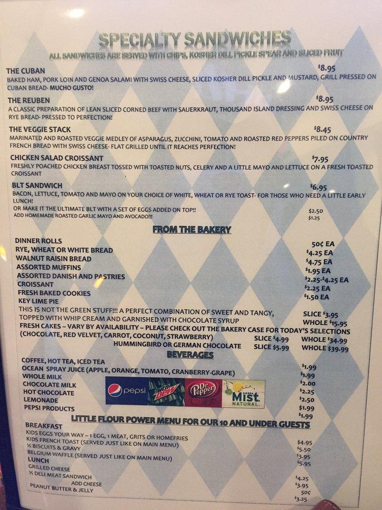 Menu at Andy's Flour Power Cafe-Bakery, Panama City Beach