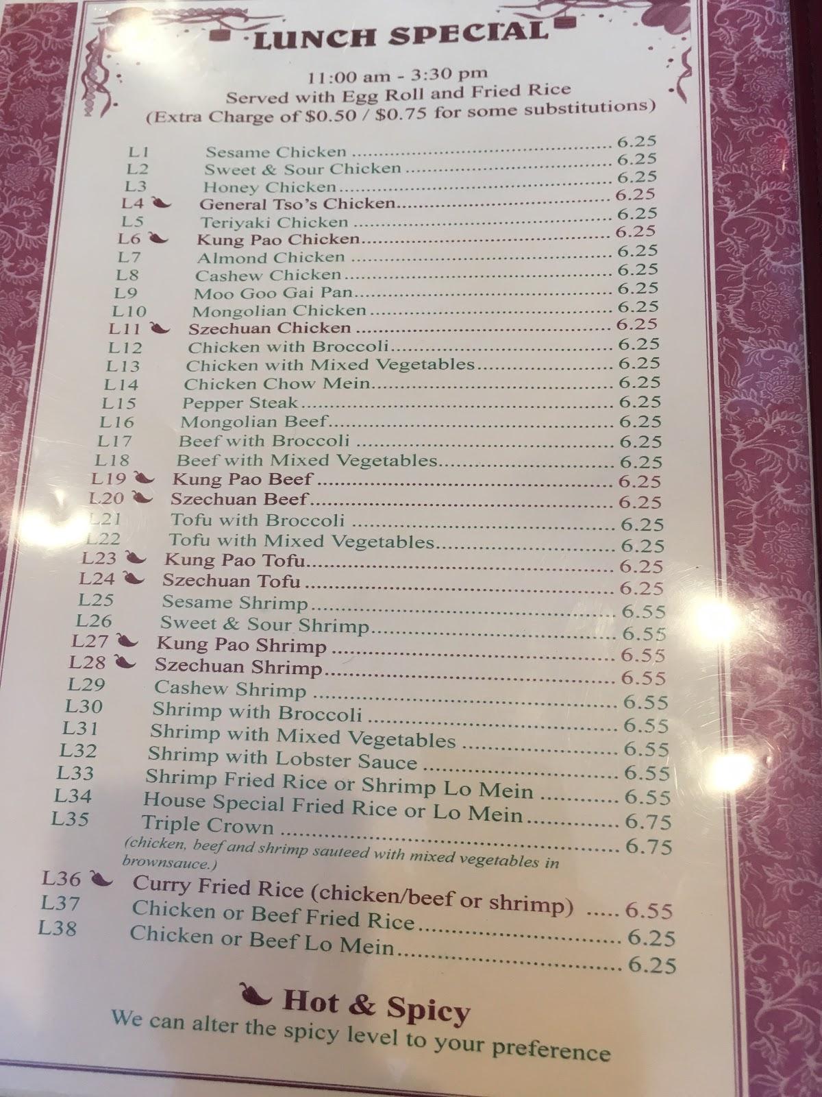 Menu at MK's Asian Kitchen restaurant, Opelika