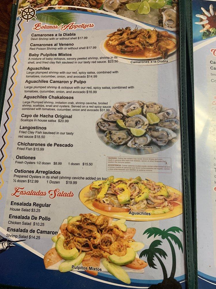 Menu at Mariscos Las Cazuelitas pub & bar, Bakersfield, 300 Oak St