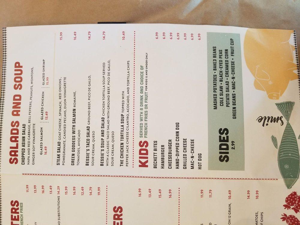 Menu at Mia's Table restaurant, Houston, Argonne St