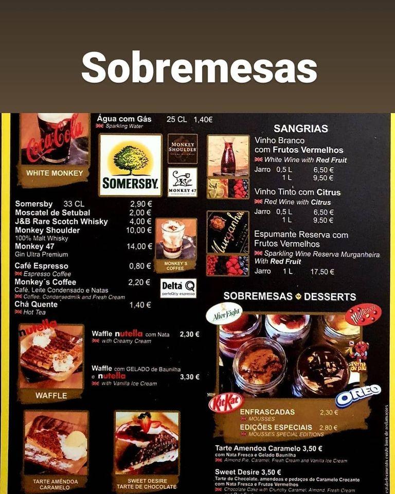 Menu at Monkey - Hot Dogs And Friends fast food, Azeitão