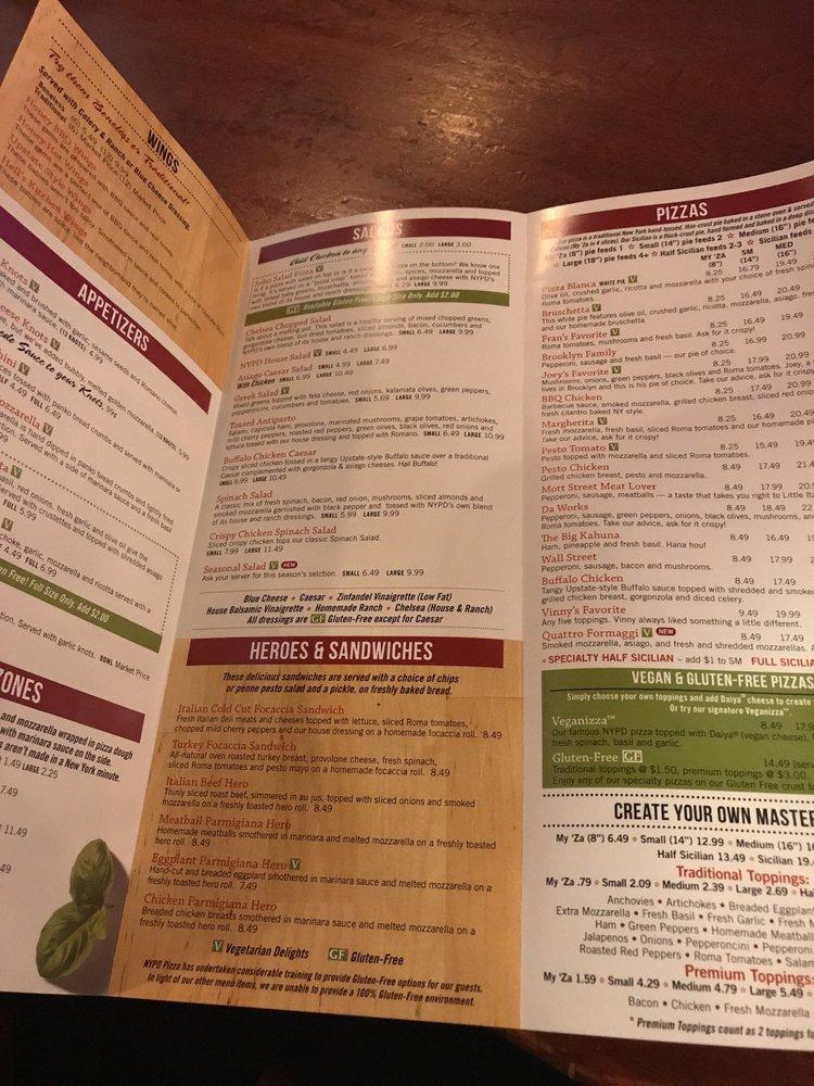 Menu at NYPD Pizza pizzeria, Scottsdale, N Scottsdale Rd
