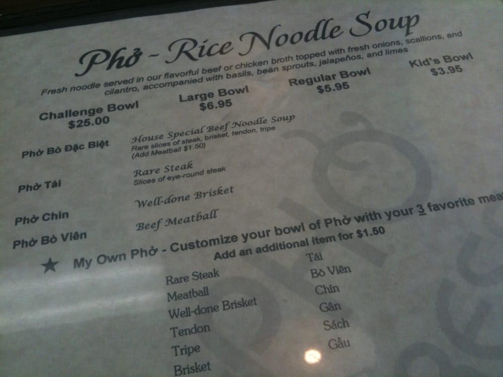 Menu at Pho Xpress restaurant, Corona, 650 S Lincoln Ave