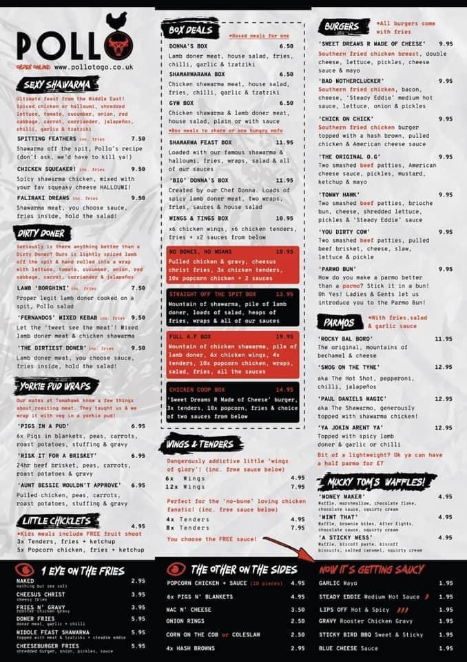 Carta del restaurante Pollo by Tomahawk - Yarm, Yarm