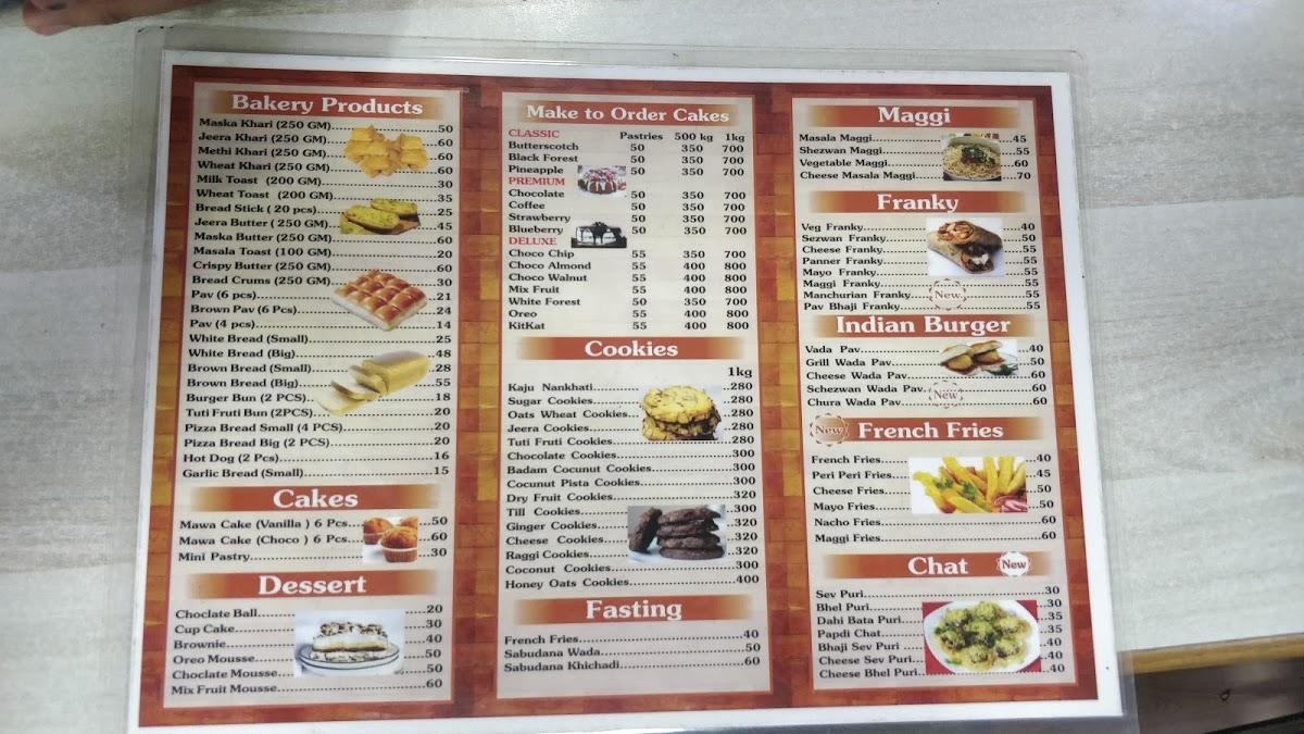 Menu at Pure Veg Bakers, Mumbai
