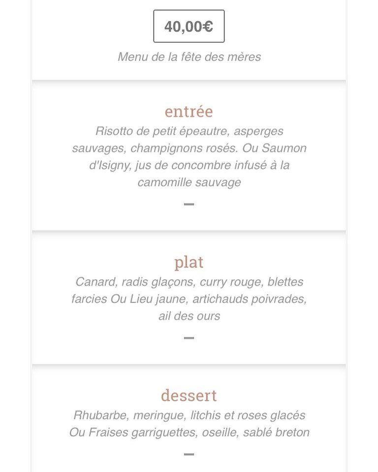 Menu at Restaurant L’Arc, Lille