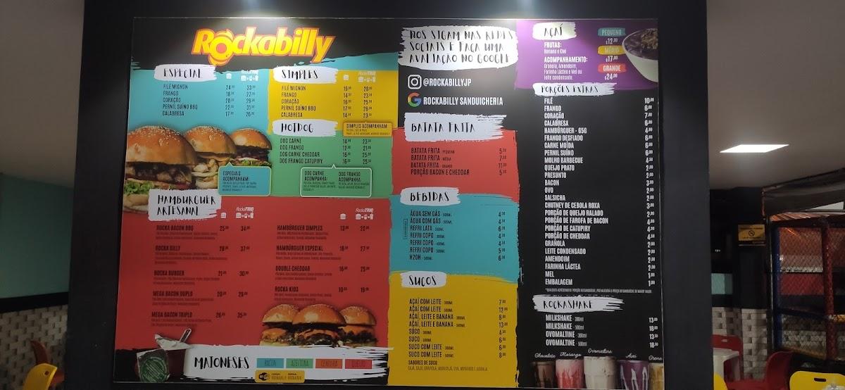 Carta del pub y bar Rockabilly Sanduicheria, João Pessoa