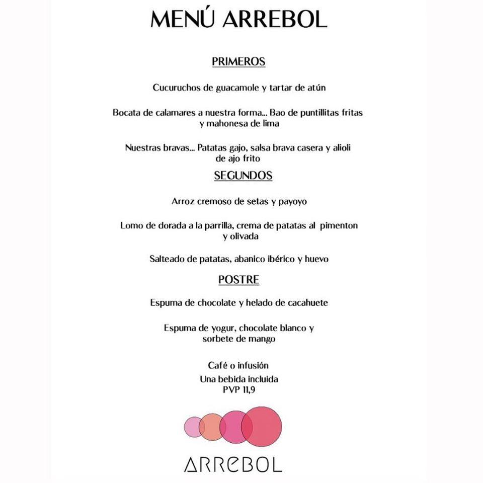 Menu at Restaurante Arrebol, Cádiz, Esquina
