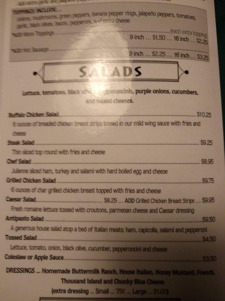 Menu at Blinky's Noble Grill & Bar, Pittsburgh