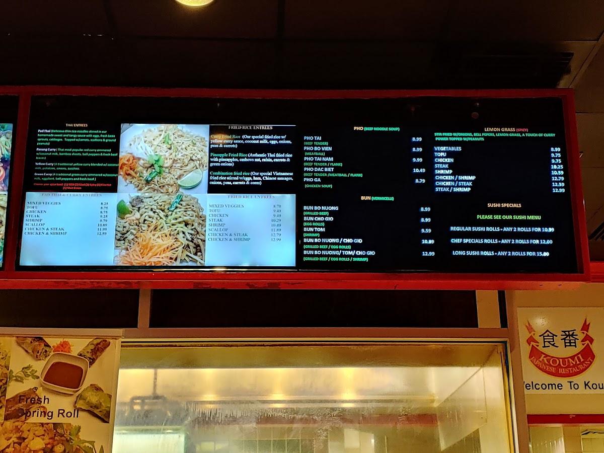 Menu at Koumi Japanese Restaurant, Durham