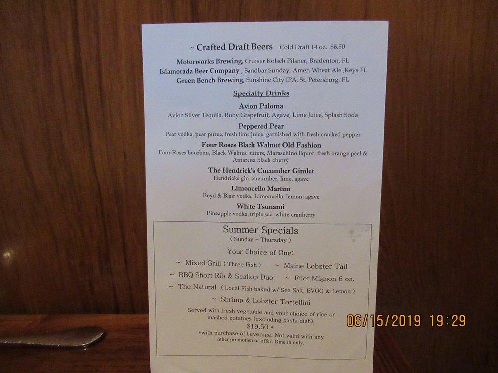 Menu at Mystic Fish pub & bar, Palm Harbor, Tampa Rd
