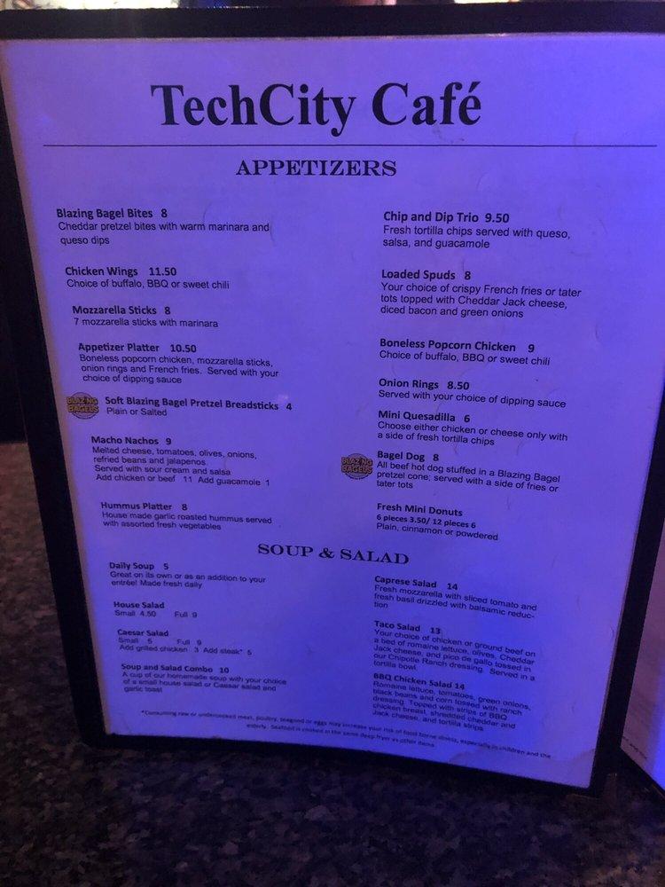 Menu at TechCity Bowl restaurant, Kirkland