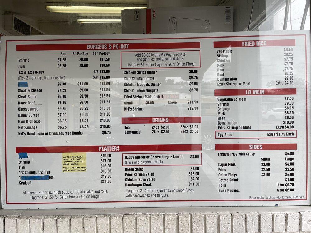 Menu at Ben's Deli restaurant, Gulfport