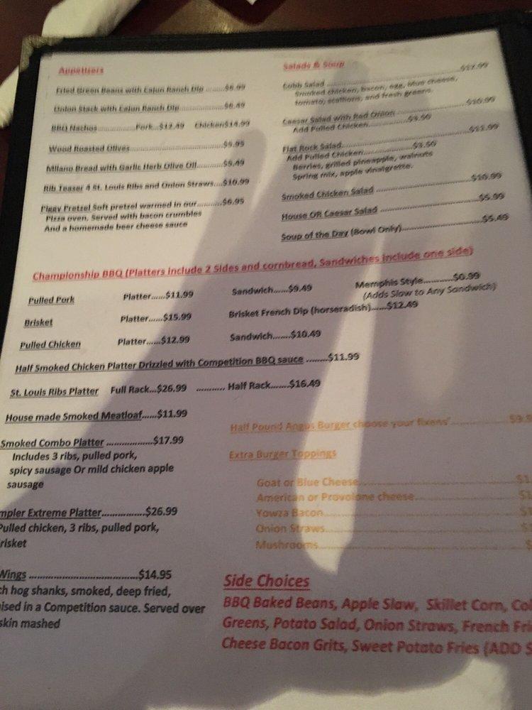 Menu at Flat Rock Wood Room BBQ, Hendersonville