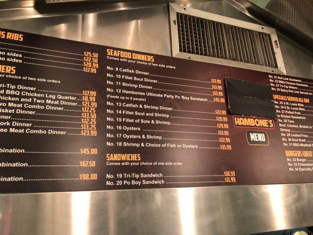 Menu at Hambones BBQ & PO Boys, Bellflower, Alondra Blvd