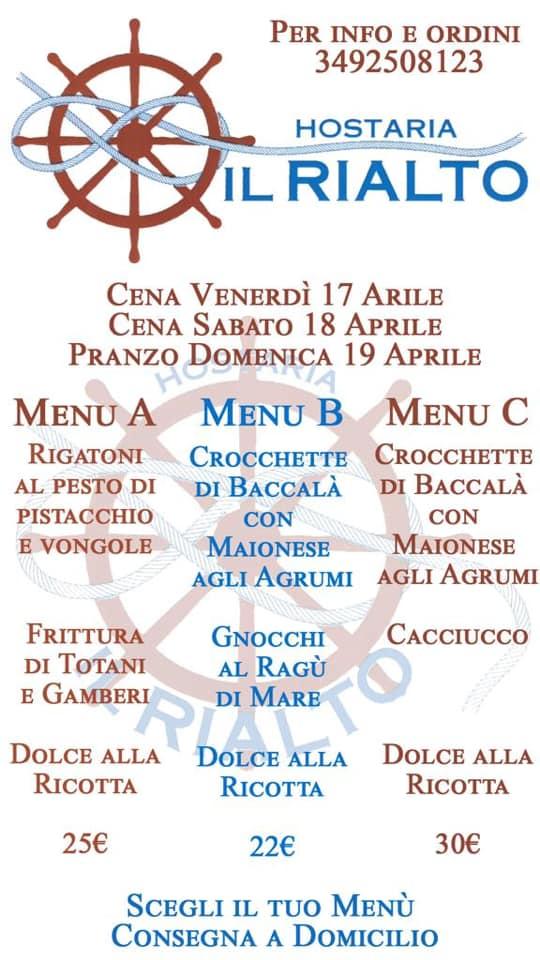 Carta del restaurante Hostaria Il Rialto, Siena