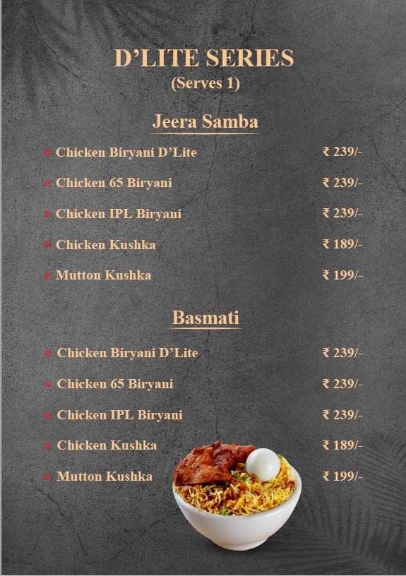 Menu at Mani's Dum Biryani - Siruseri, Chennai