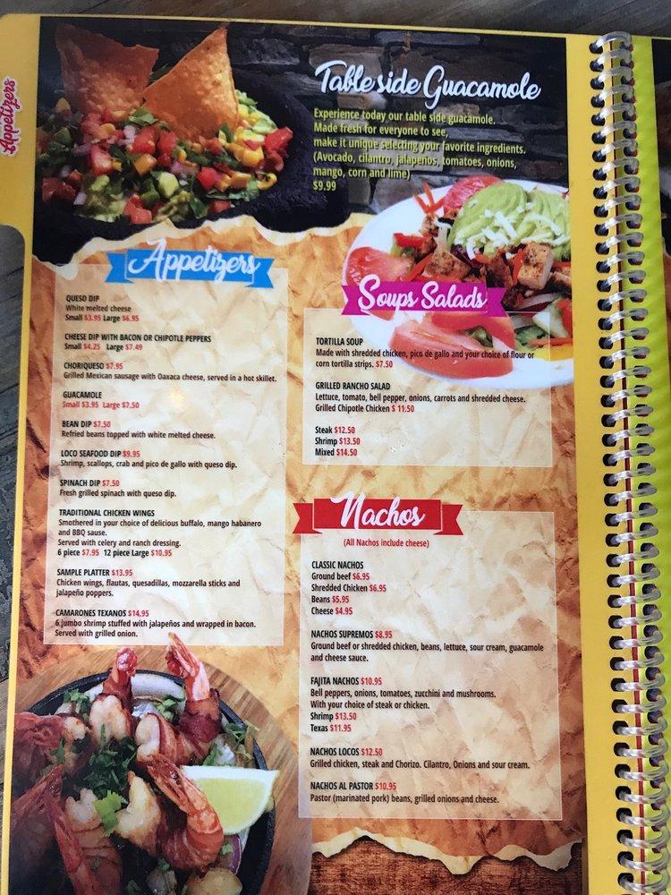 Menu at Rancho Loco Grill & Bar, Cannon Falls