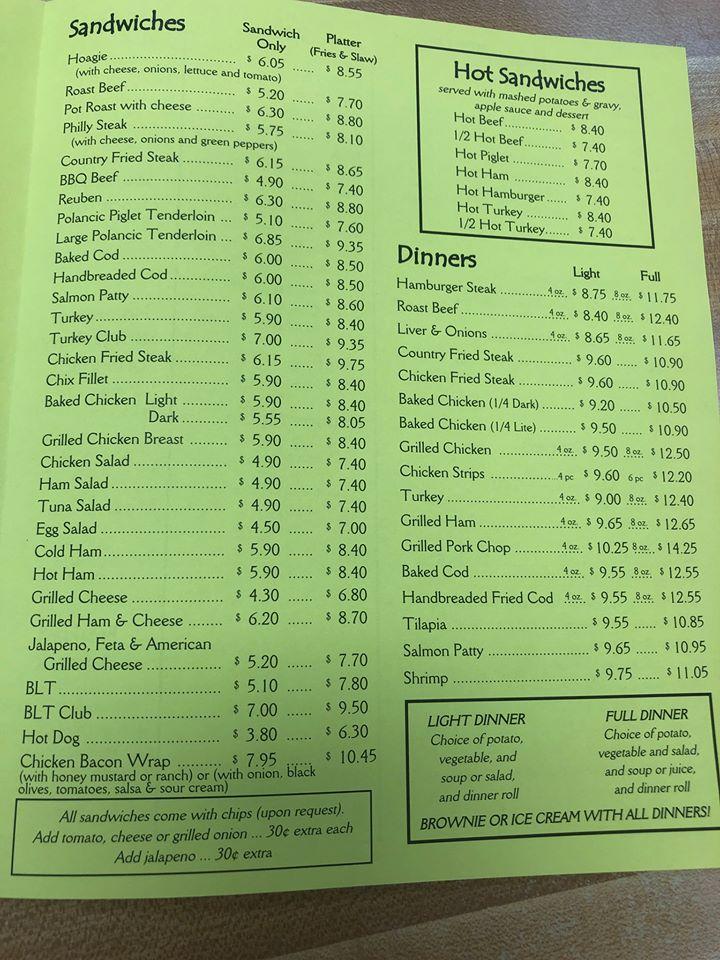 Menu at Country Cupboard restaurant, Streator, 124 S Vermillion St