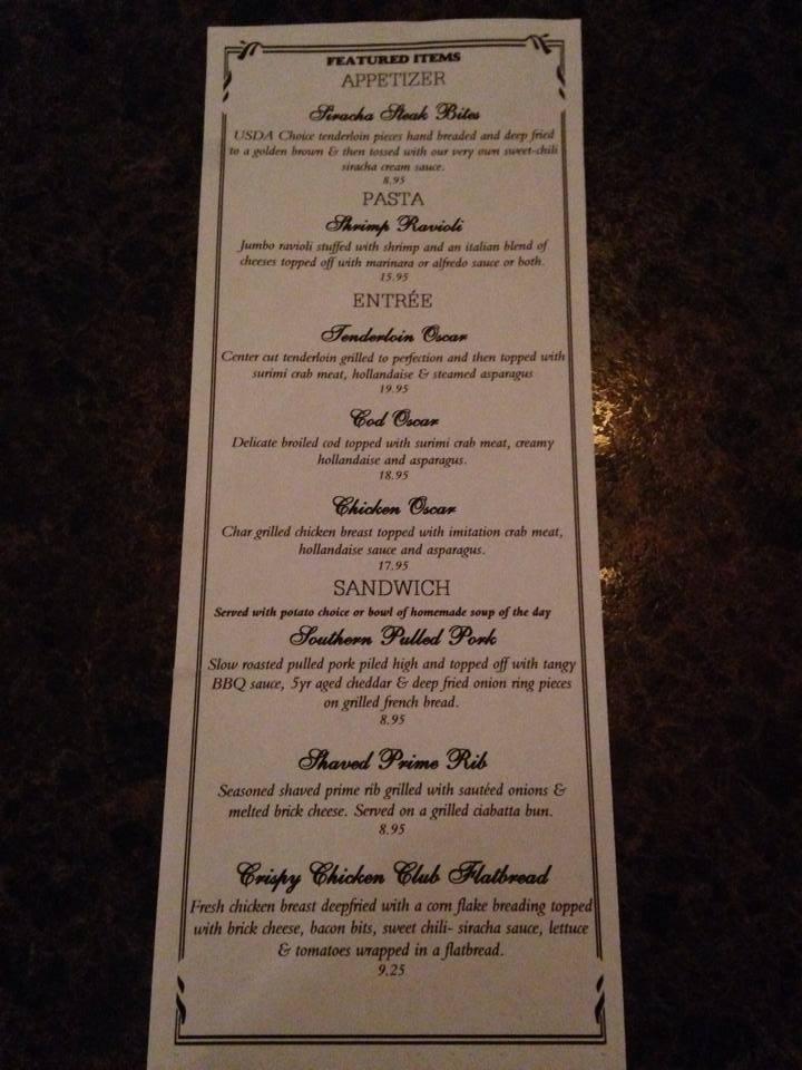 Menu at Hotel Seymour Supperclub, Seymour