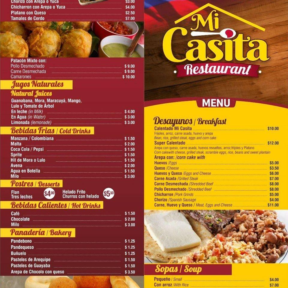 Menu at Mi Victoria restaurant, Milford