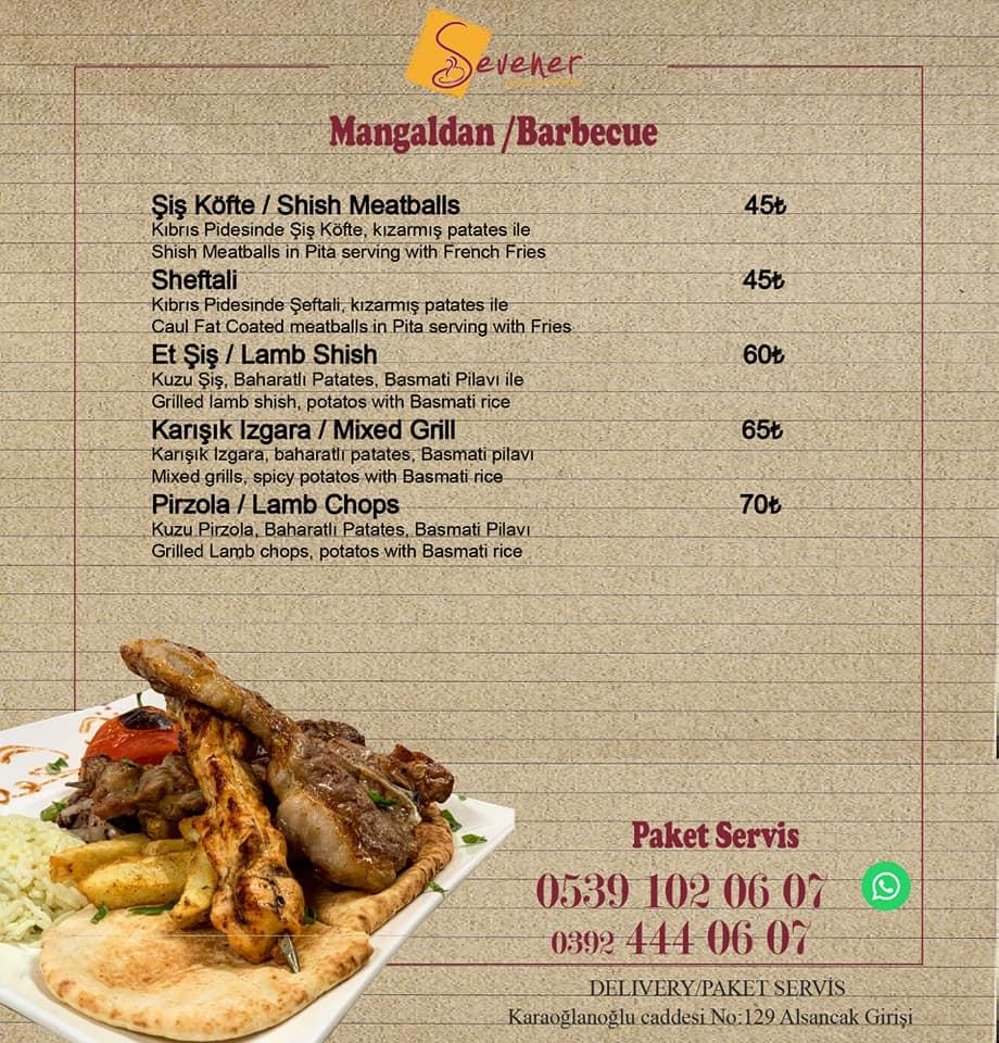 Menu at Sevener Restaurant, Cyprus, 86W5+RFF